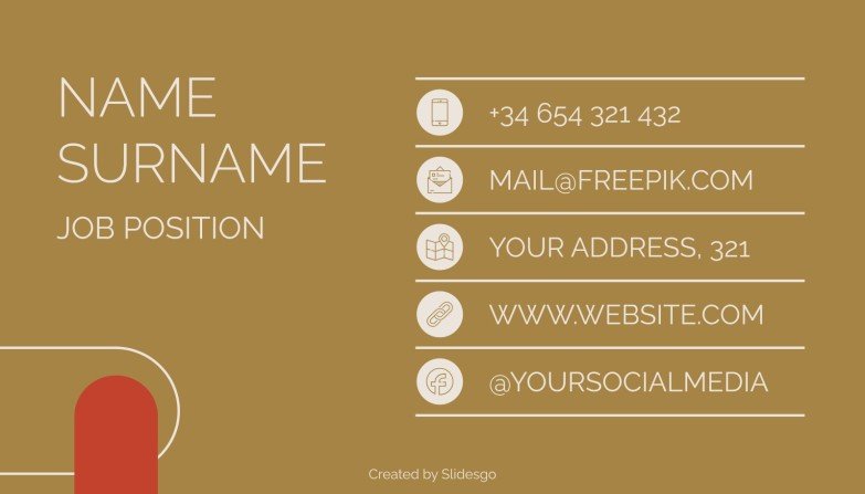 Simple Business Card | Google Slides & PowerPoint template