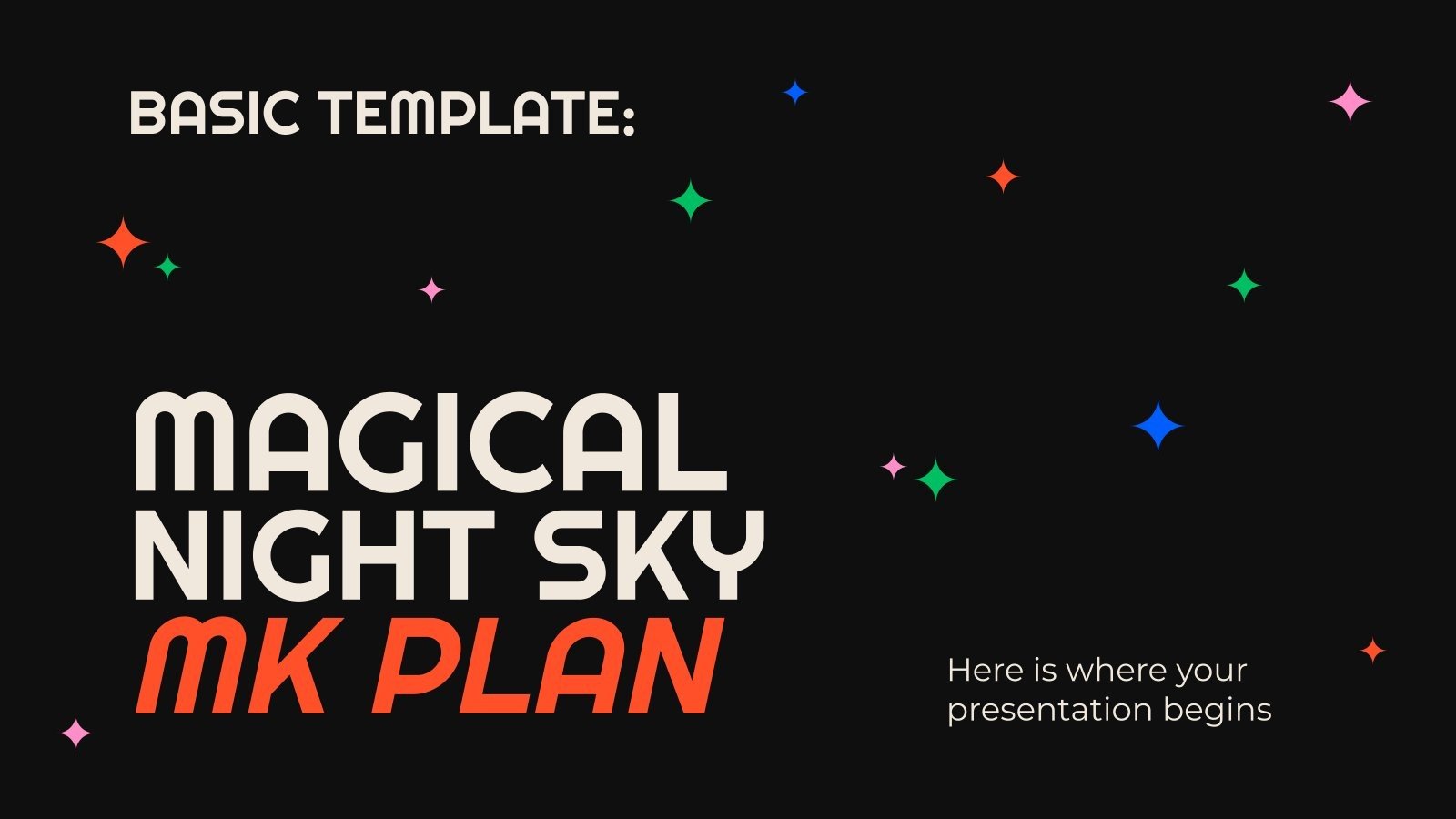 Basic Template: Magical Night Sky MK Plan | Google Slides & PPT