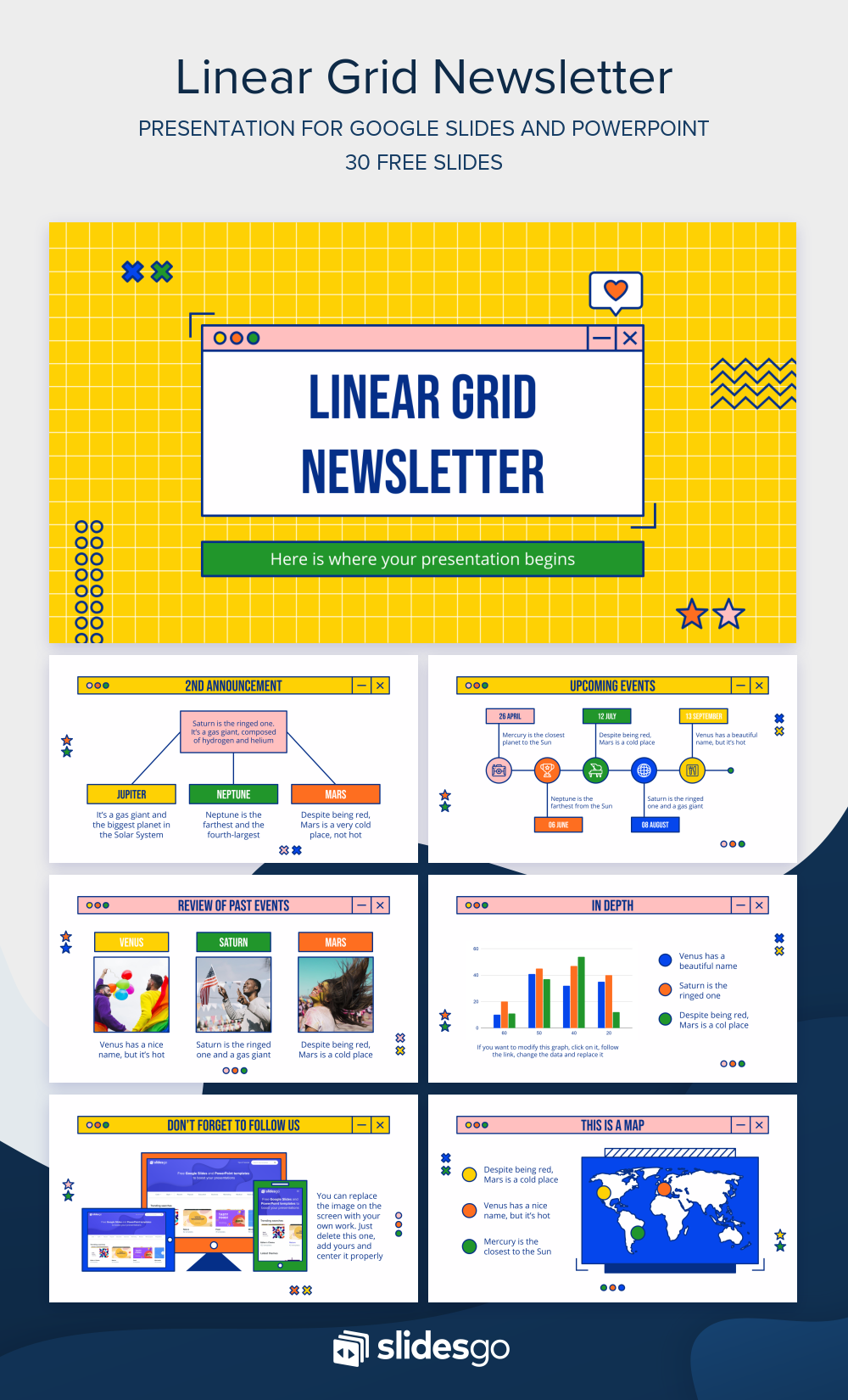 Linear Grid Newsletter | Template for Google Slides & PPT