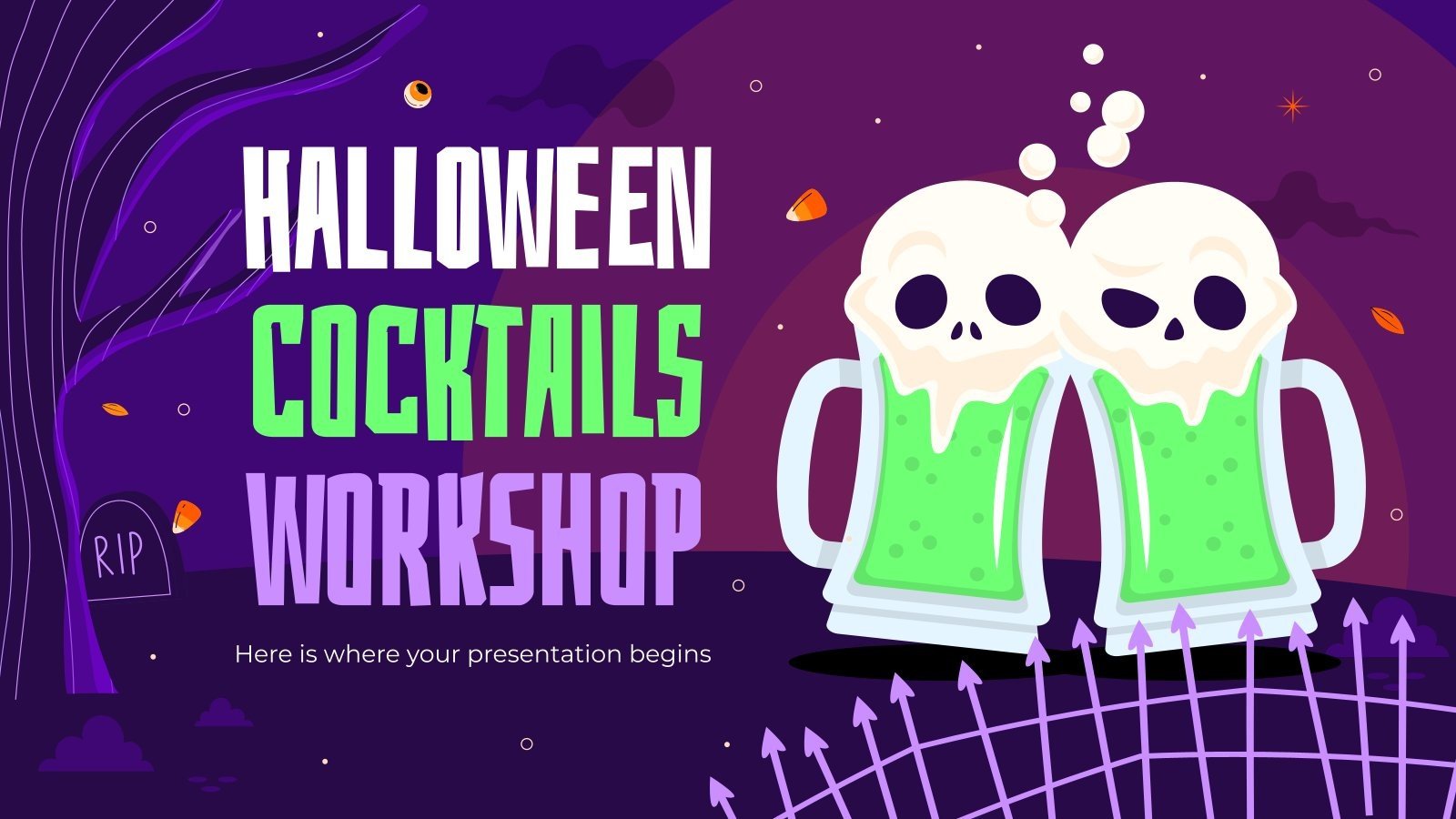 Free scary style Google Slides and PowerPoint templates