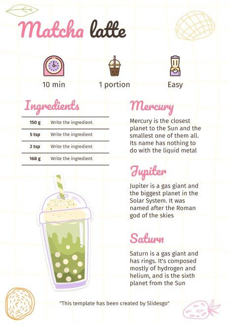Milk Tea Recipes Cookbook | Google Slides & PowerPoint