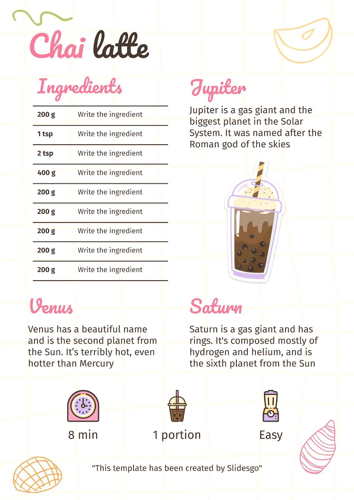 Milk Tea Recipes Cookbook | Google Slides & PowerPoint
