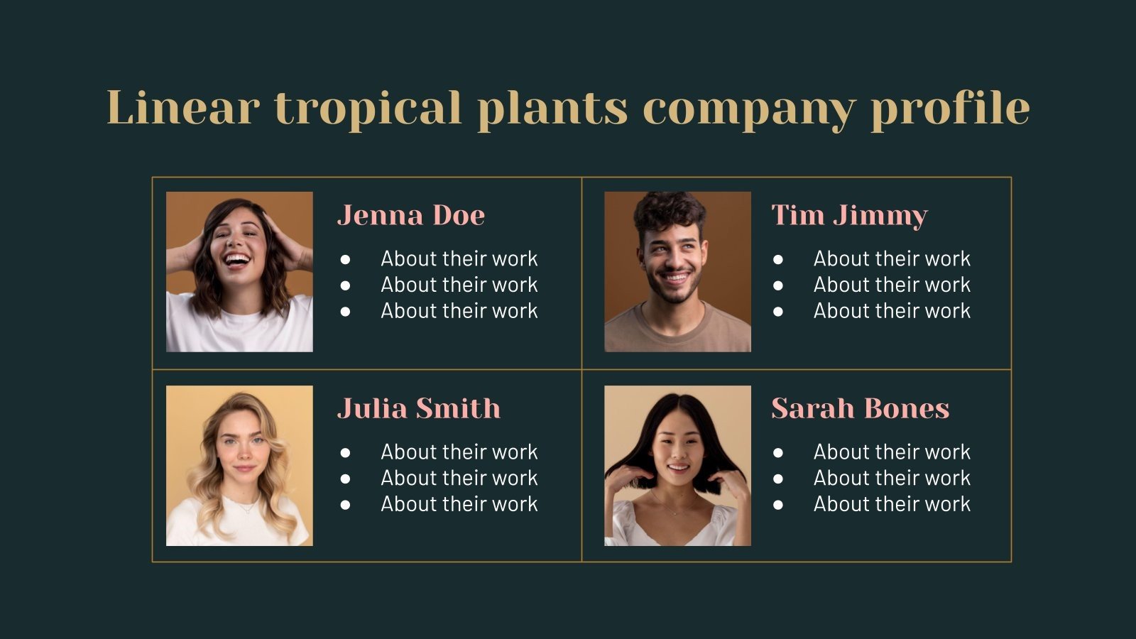 Linear Tropical Plants Company Profile Infographics