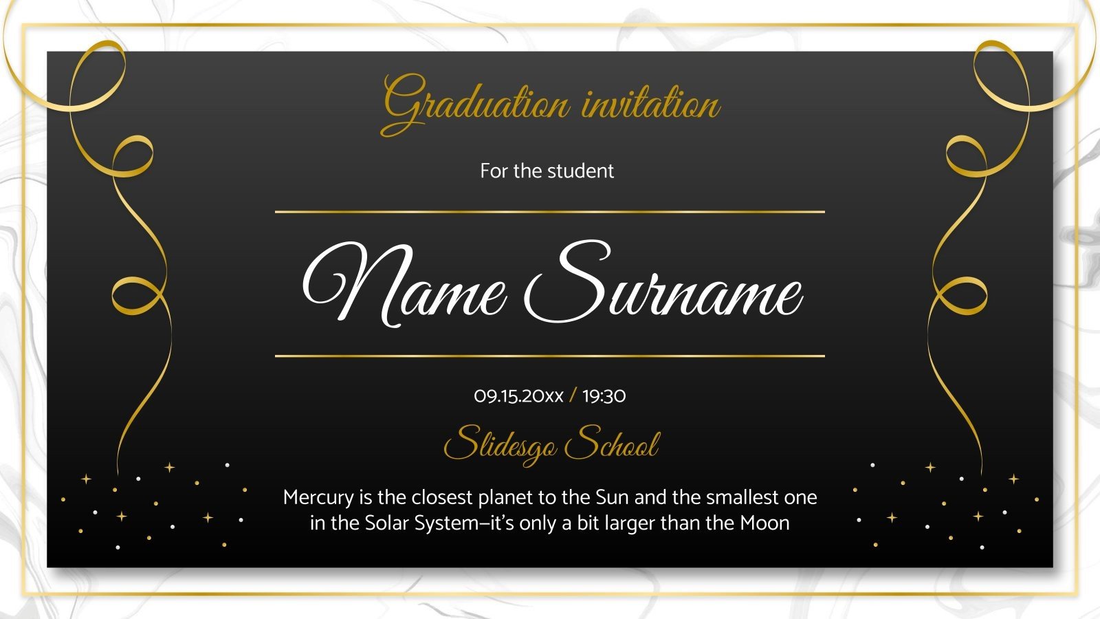 Invitaciones de graduación de universidad | Google Slides