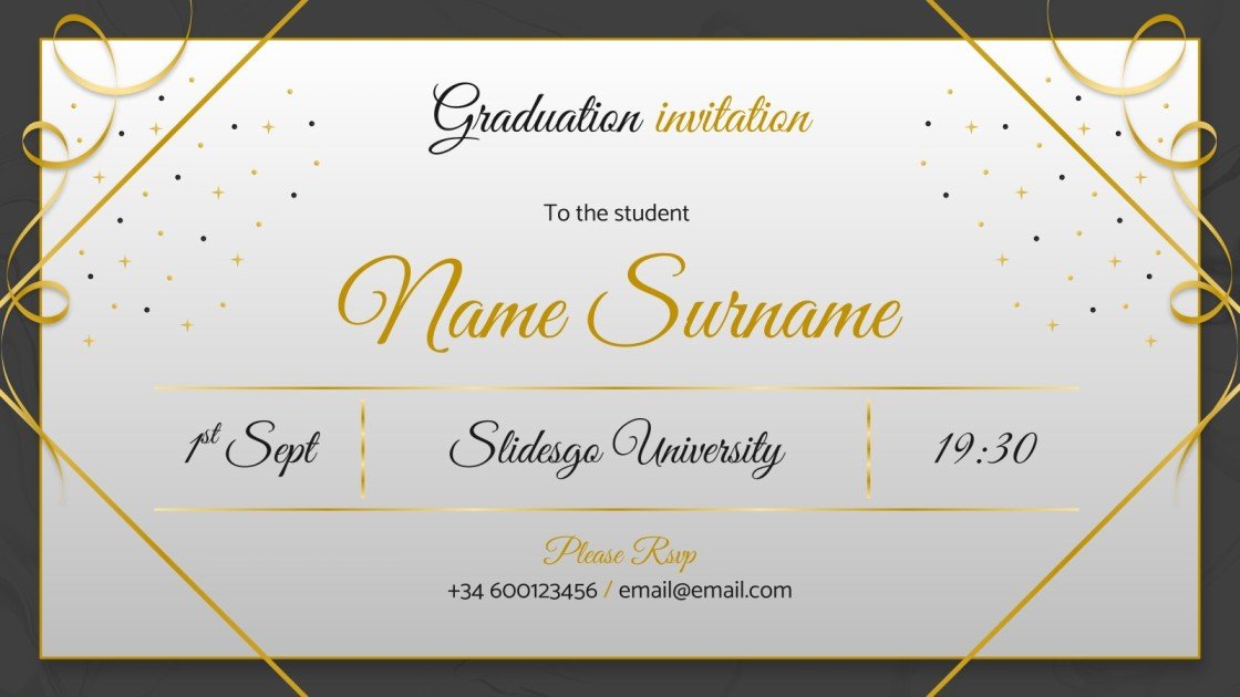 Invitaciones de graduación de universidad | Google Slides