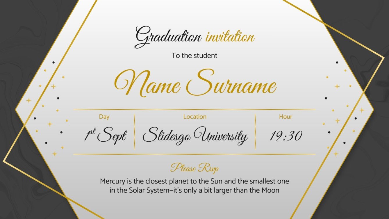 Invitaciones de graduación de universidad | Google Slides