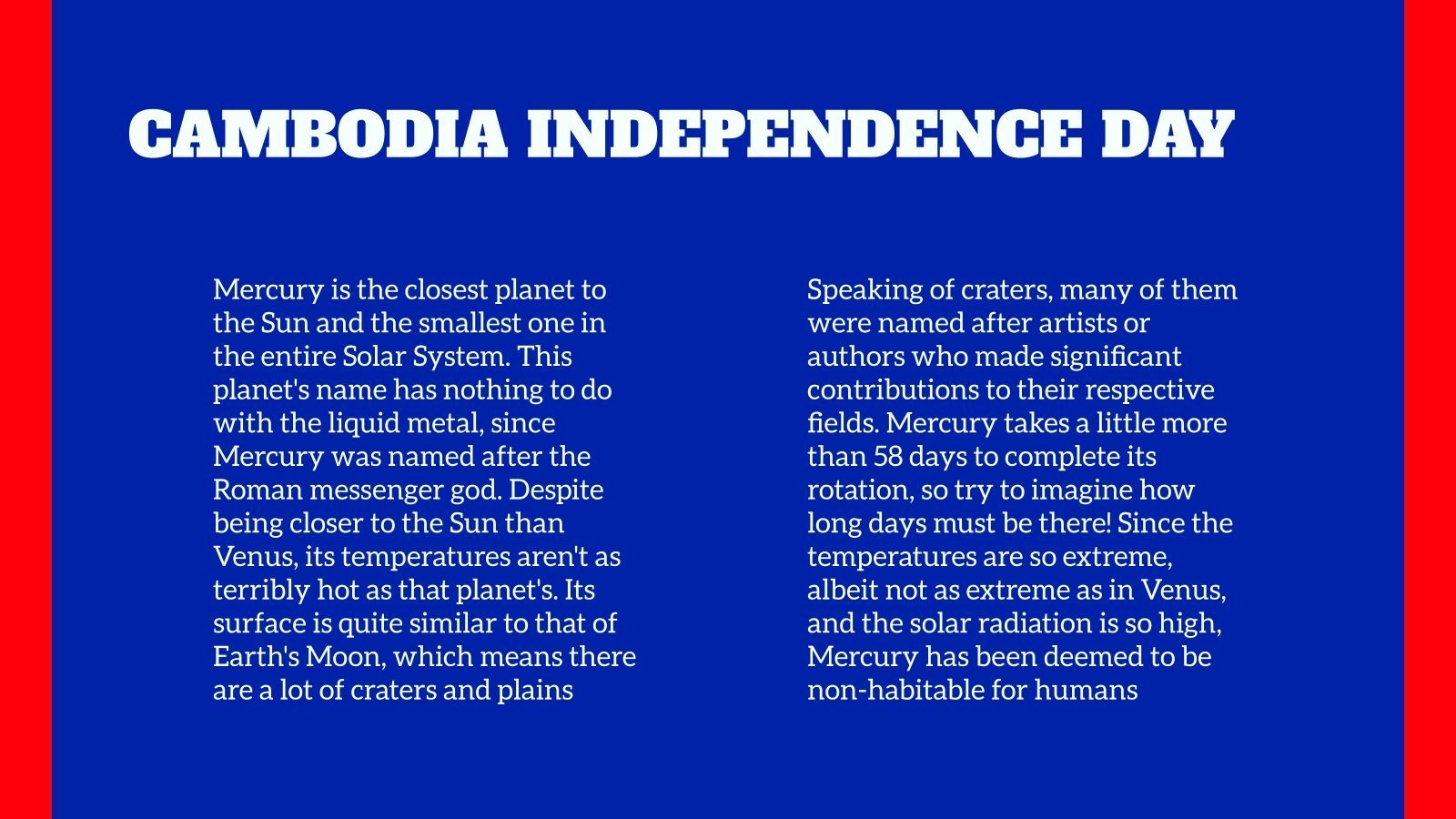 Independence Day of Cambodia | Google Slides & PowerPoint