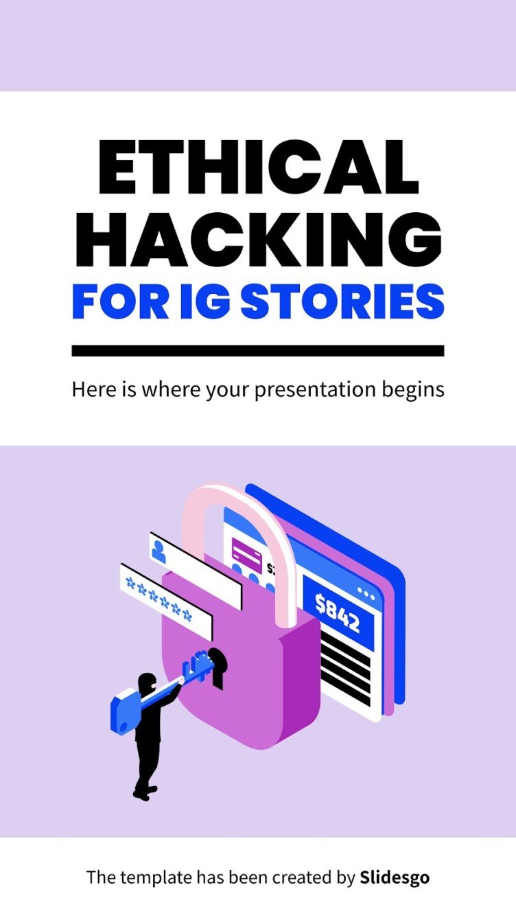 Stories do Instagram sobre hacking ético | Google Slides e PPT