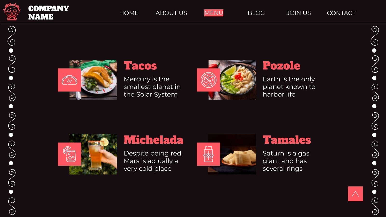 Mexican Restaurant Website Design | Google Slides & PPT
