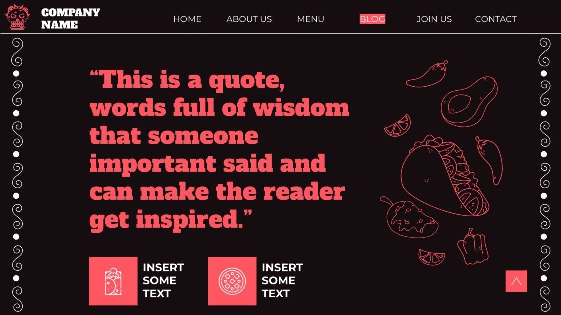 Mexican Restaurant Website Design | Google Slides & PPT