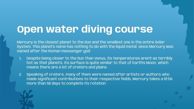 Open Water Diving Course | Google Slides & PowerPoint