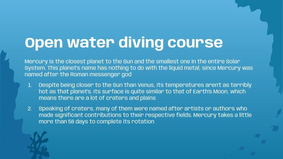 Open Water Diving Course | Google Slides & PowerPoint
