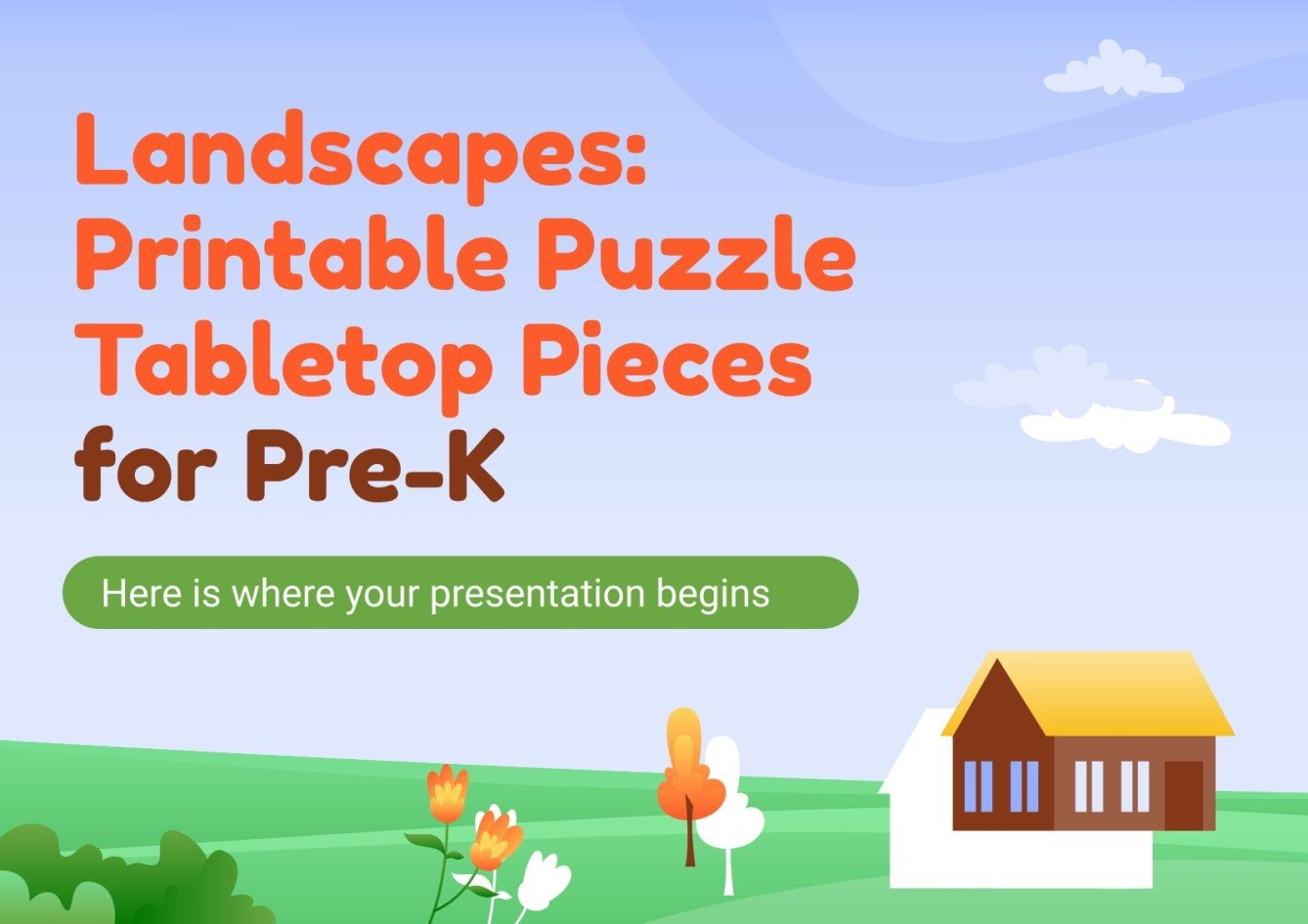 House on the Hill Easy Pre-K Puzzles | Google Slides