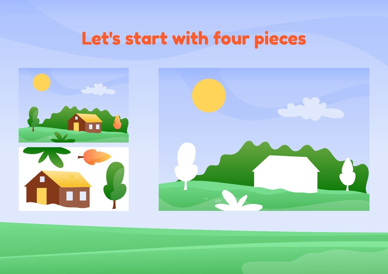 House on the Hill Easy Pre-K Puzzles | Google Slides