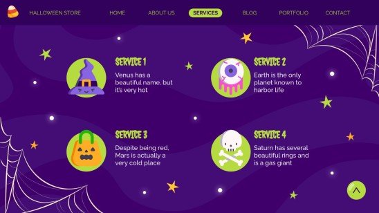 Halloween Online Store Website Design | Google Slides & PPT