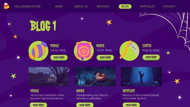 Halloween Online Store Website Design | Google Slides & PPT