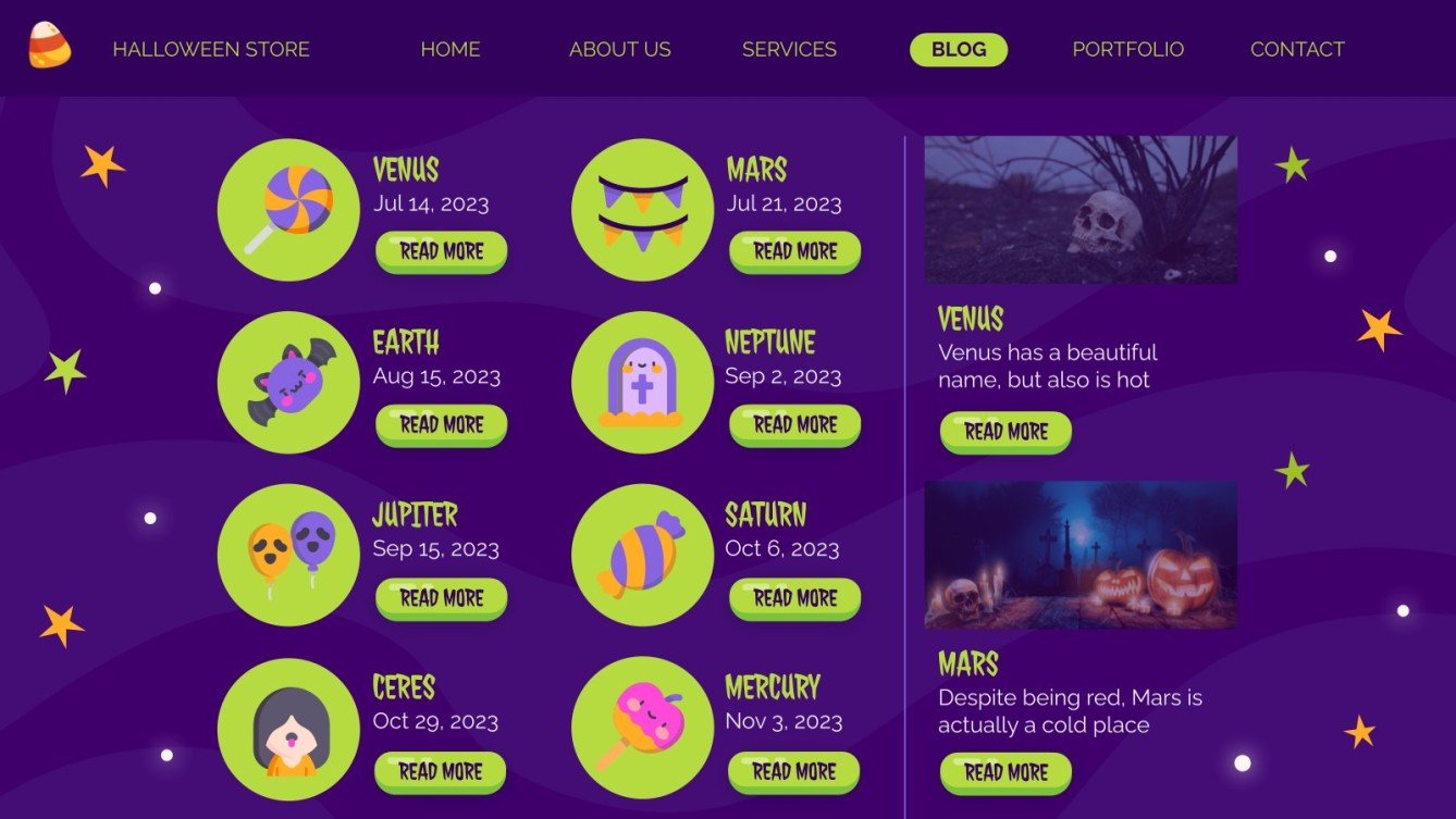 Halloween Online Store Website Design | Google Slides & PPT