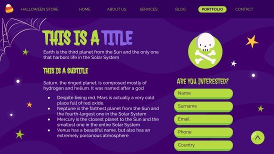 Halloween Online Store Website Design | Google Slides & PPT