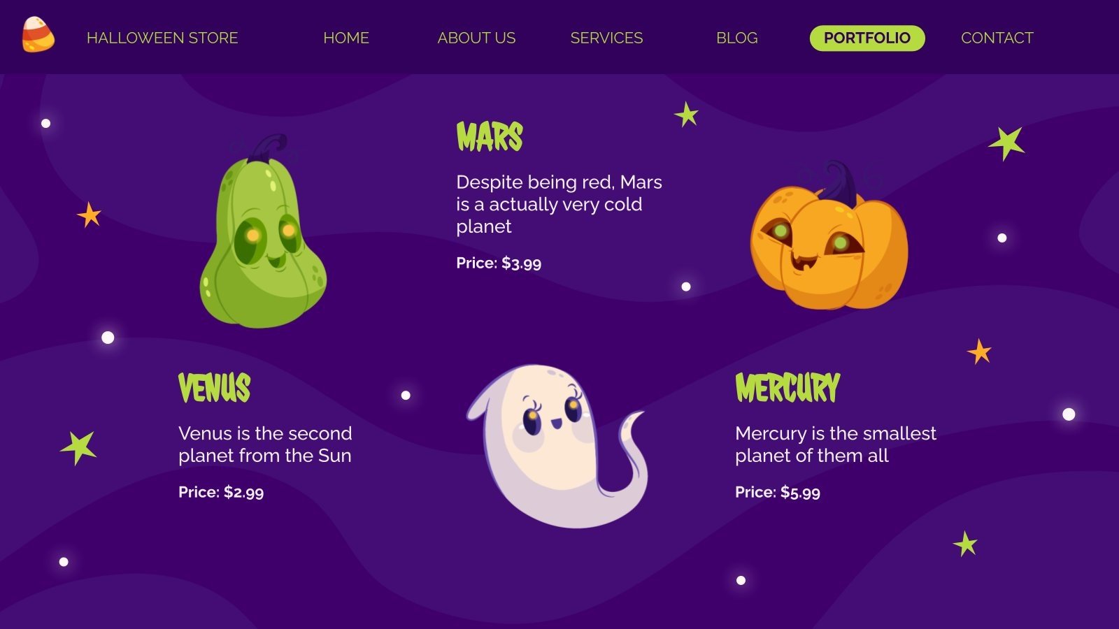 Halloween Online Store Website Design | Google Slides & PPT