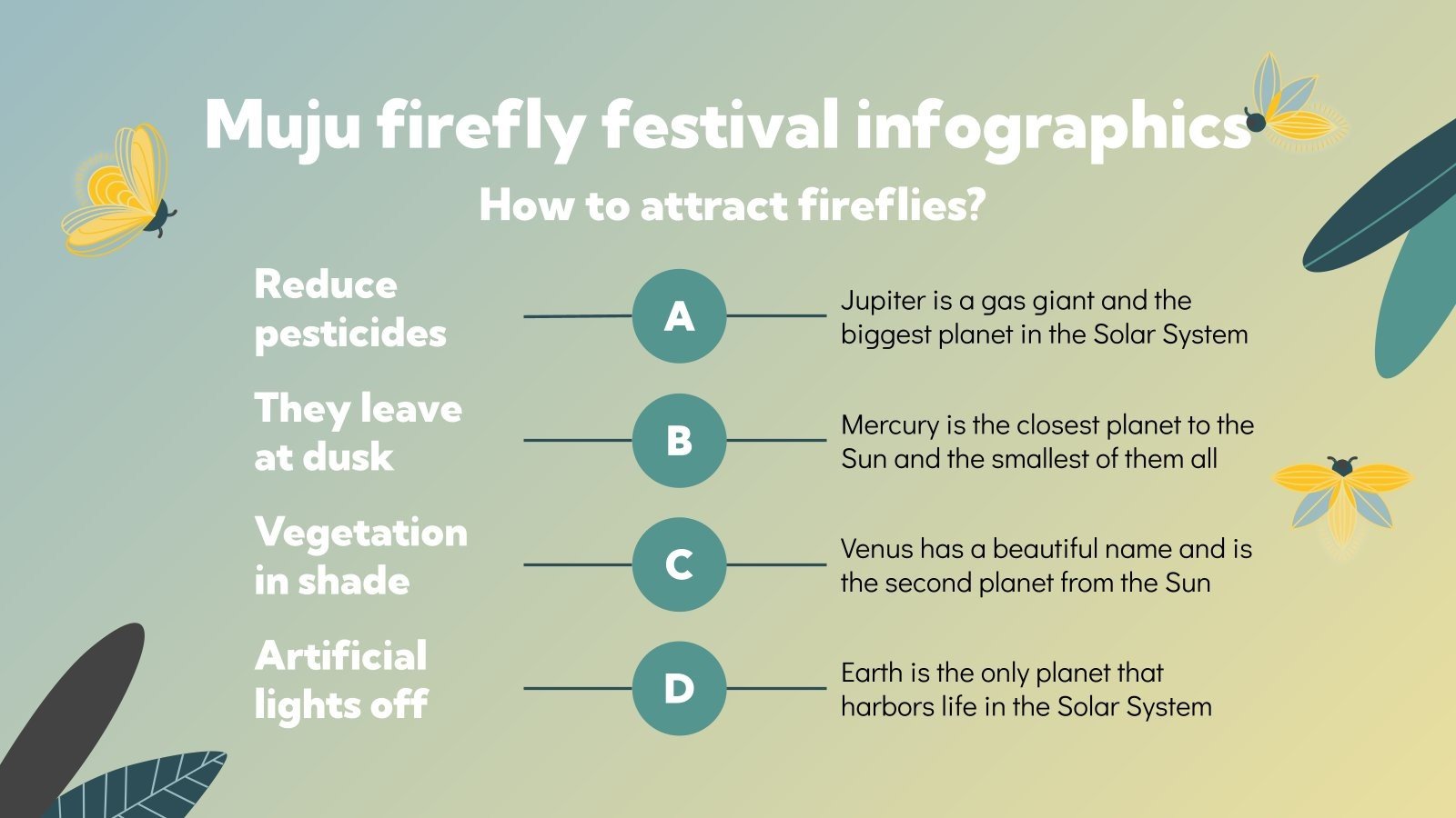 Infografías sobre el Festival de las Luciérnagas de Muju