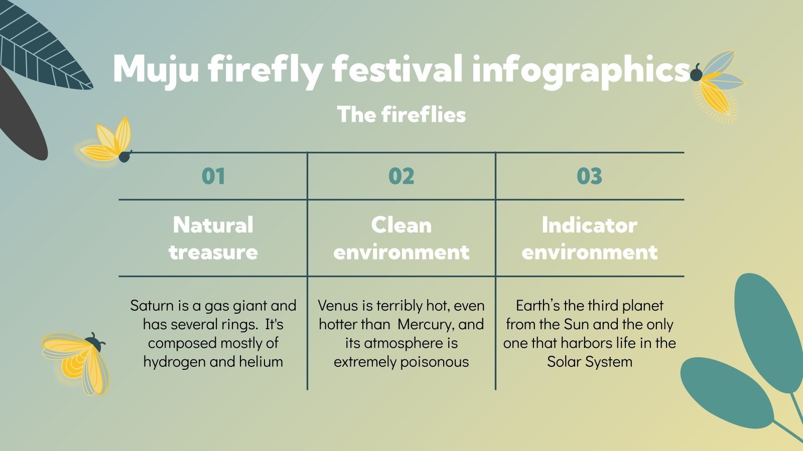 Muju Firefly Festival Infographics | Google Slides and PPT