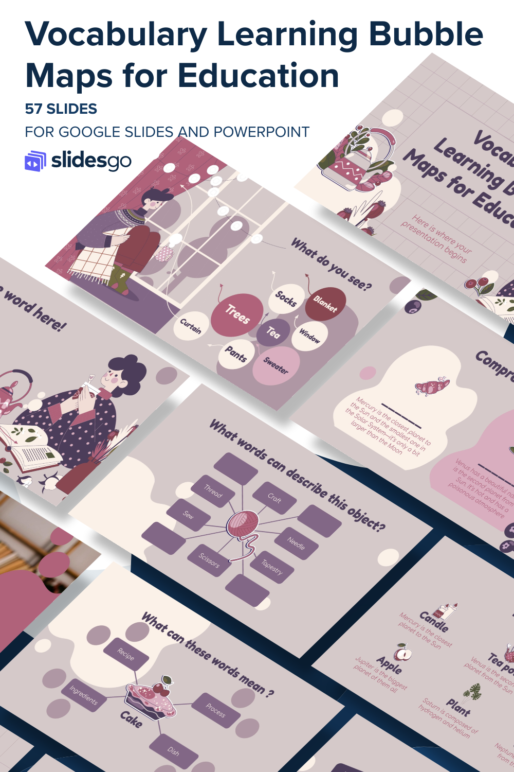 Vocabulary Learning Bubble Maps for Education | Google Slides