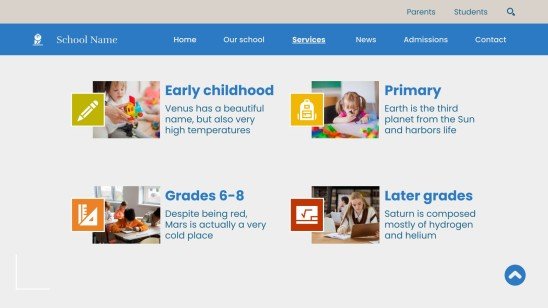 School Center Website Design | Google Slides & PowerPoint