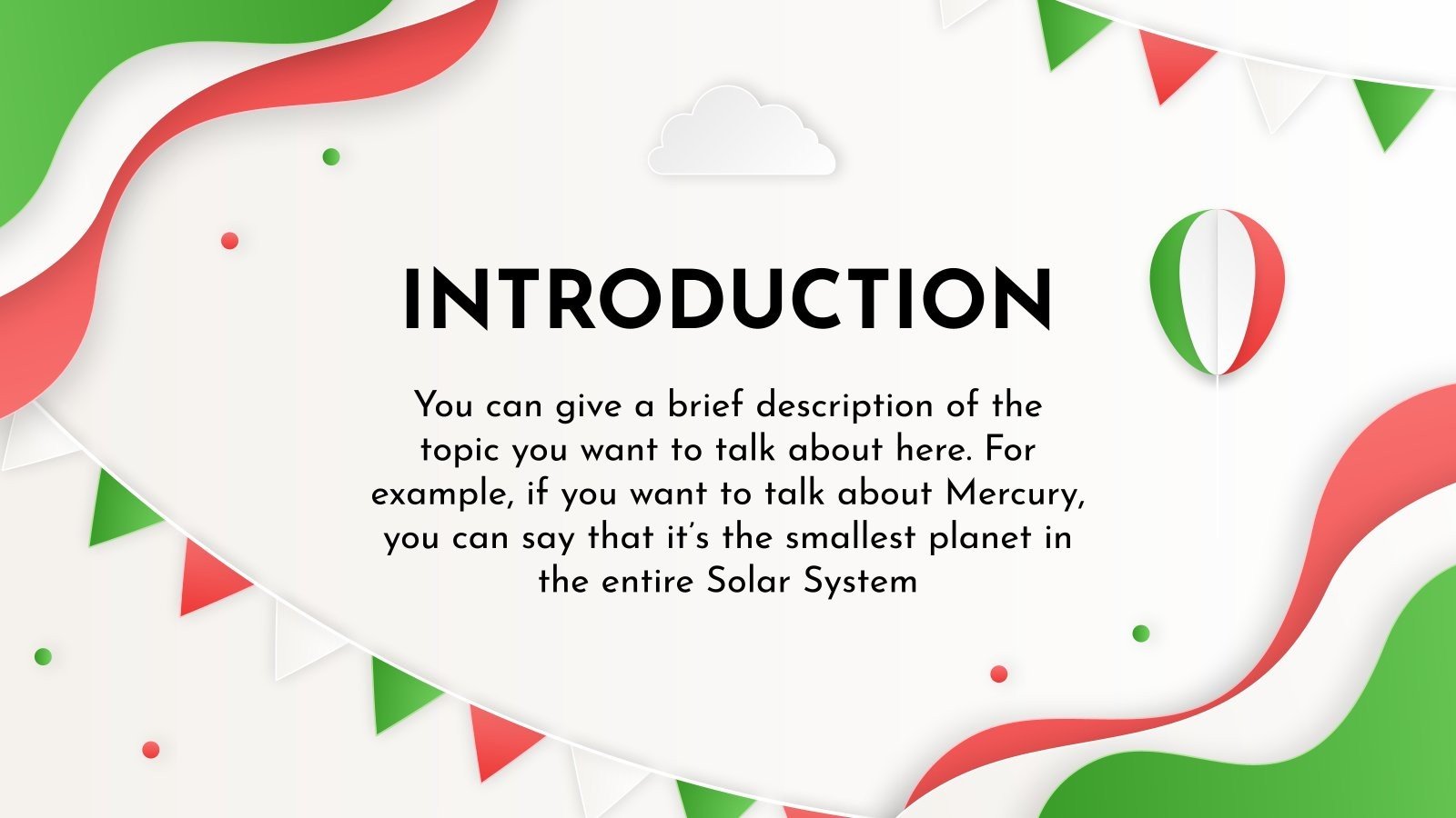 Italian Flag Style Newsletter | Google Slides & PPT