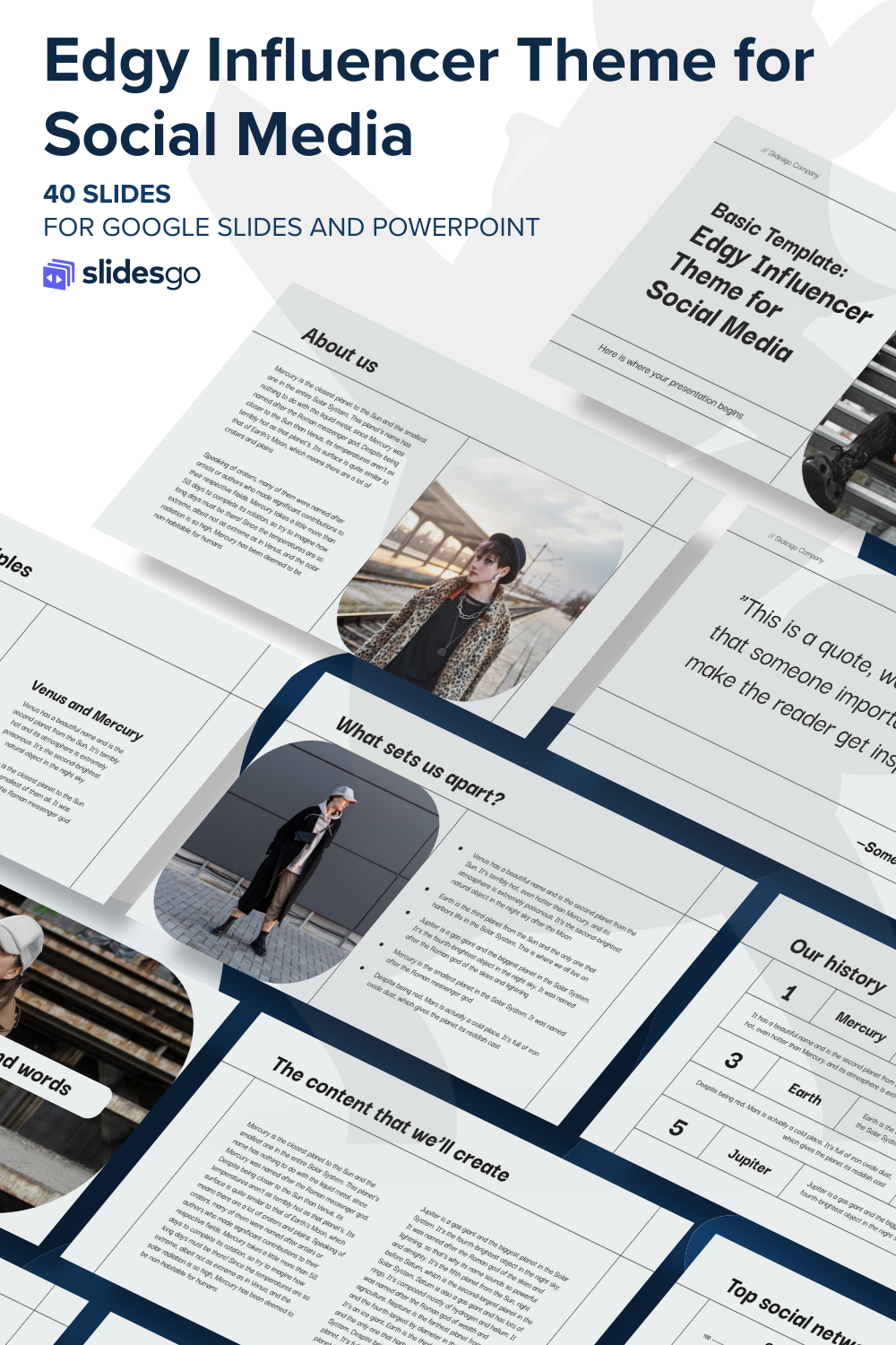 Edgy Influencer Theme for Social Media | Google Slides & PPT