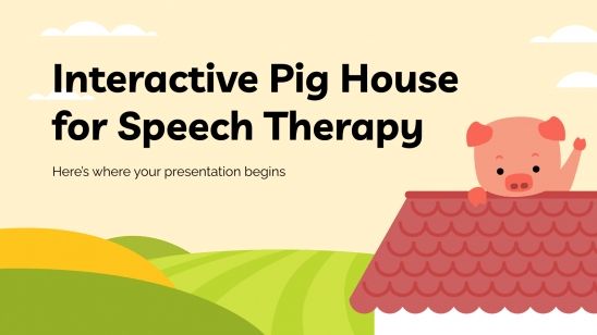 Interactive Pig House for Speech Therapy | Google Slides & PPT