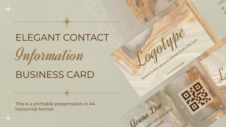 Simple Contact Information Business Card | Google Slides & PPT