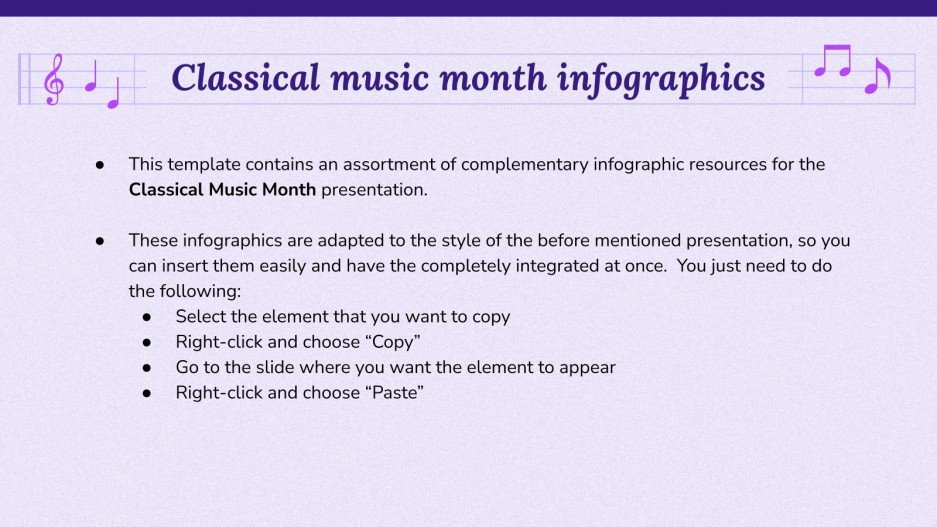 Classical Music Month Infographics | Google Slides & PPT
