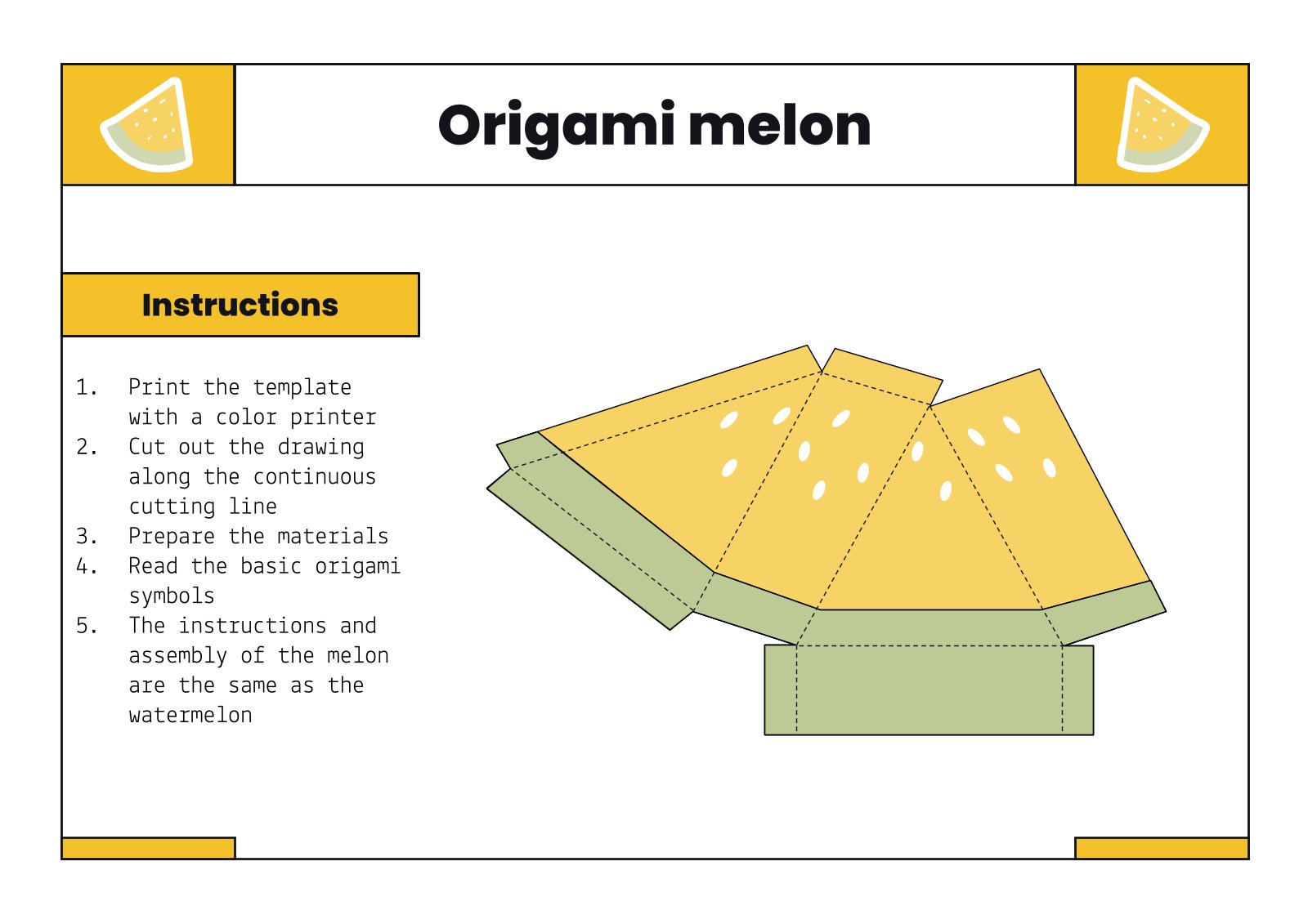 World Origami Day - Printable Origami Fruits | Google Slides