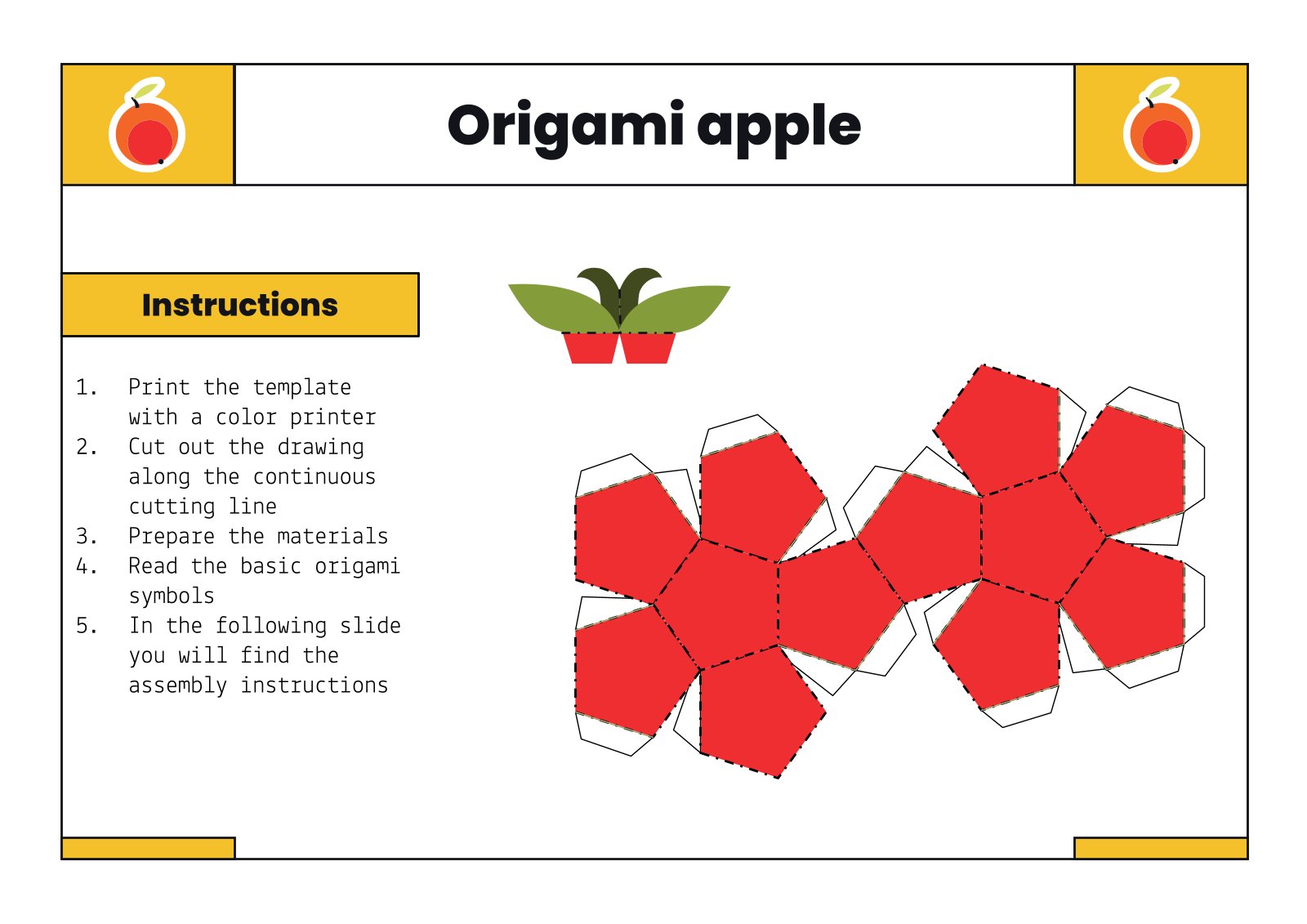 World Origami Day - Printable Origami Fruits | Google Slides