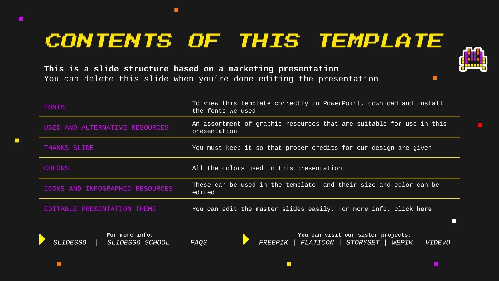 Basic Template: Retro Arcade Theme for Marketing