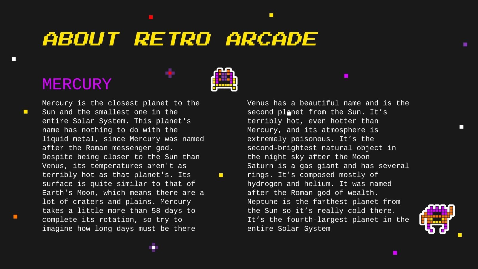 Basic Template: Retro Arcade Theme for Marketing
