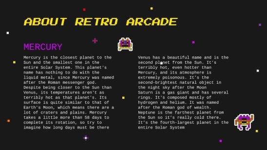 Basic Template: Retro Arcade Theme for Marketing