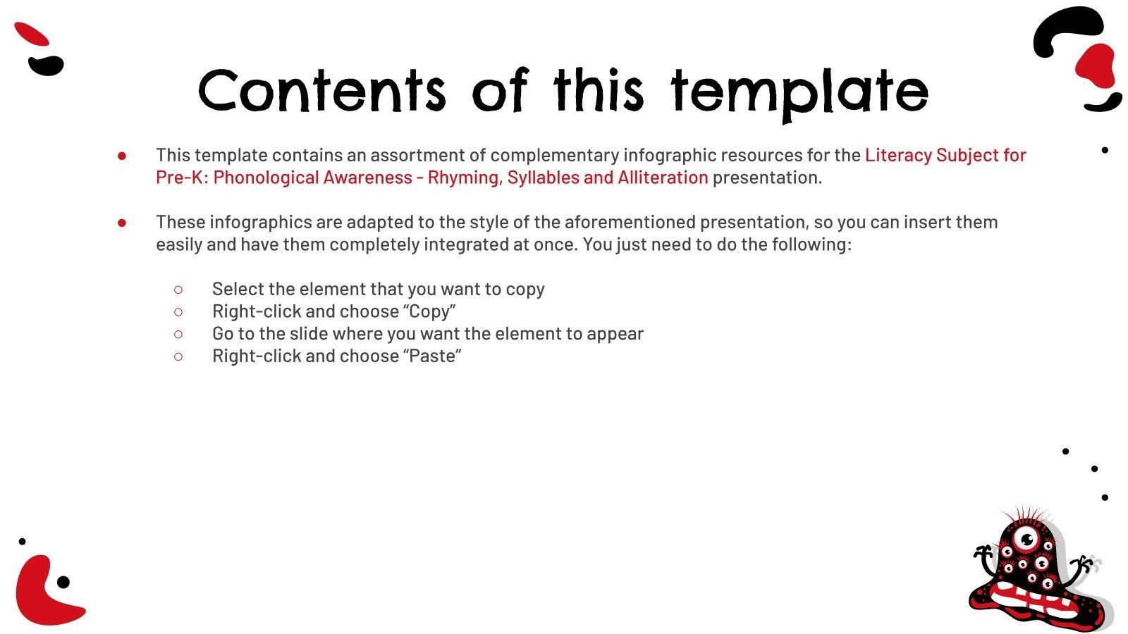 Rhyming, Syllables & Alliteration Infographics | Google Slides