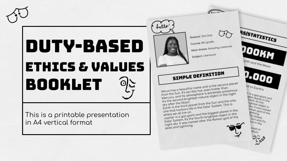 Duty-based Ethics & Values Booklet | Google Slides & PPT