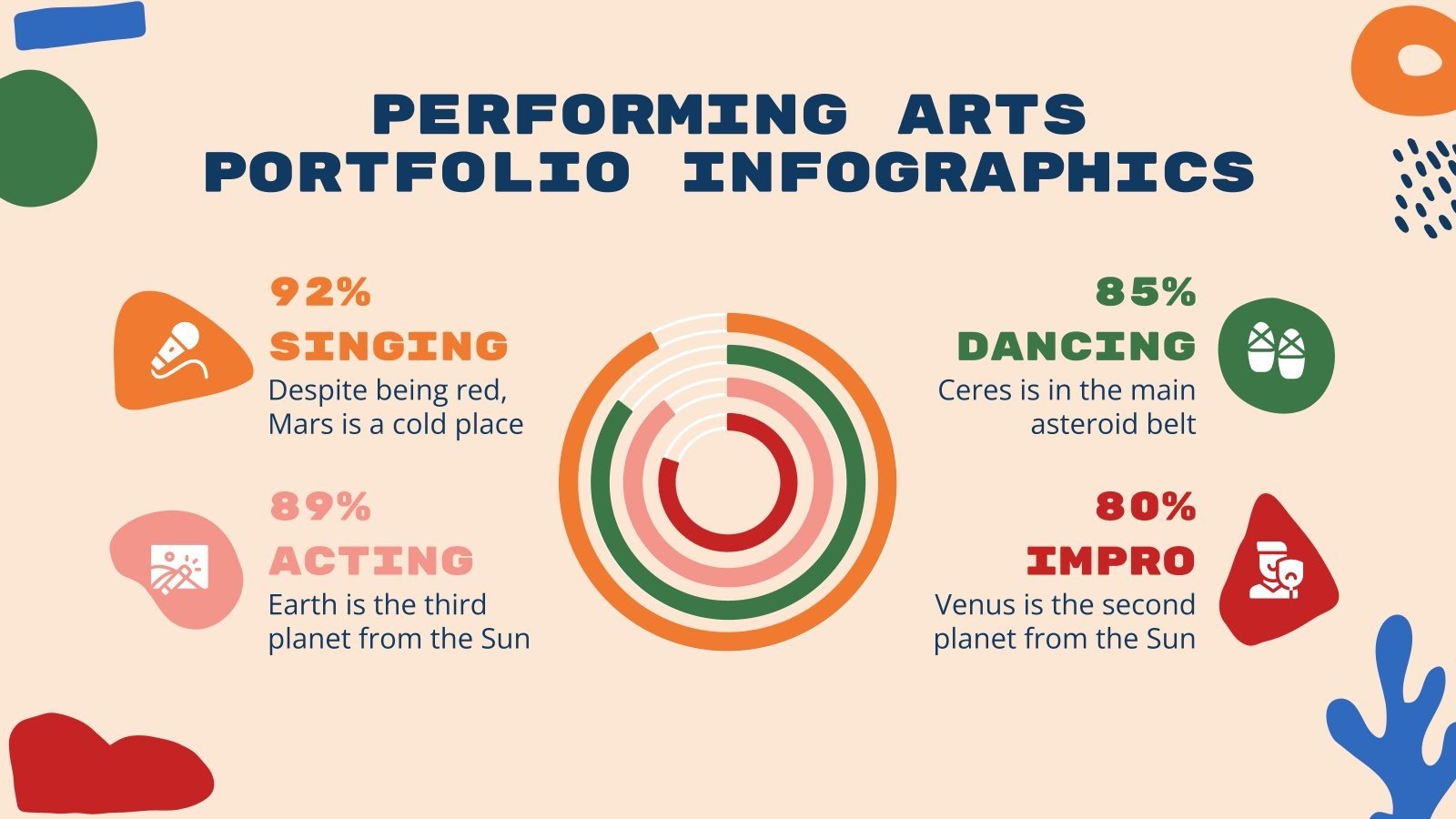 Performing Arts Portfolio Infographics | Google Slides & PPT
