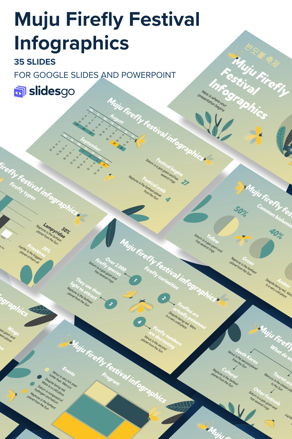 Muju Firefly Festival Infographics | Google Slides and PPT