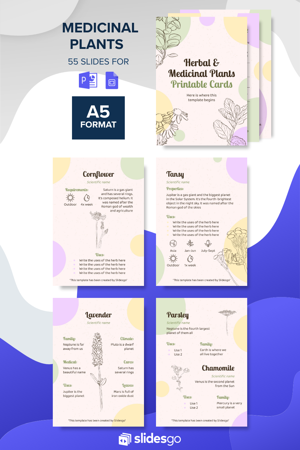 Herbal & Medicinal Plants Printable Cards | Google Slides