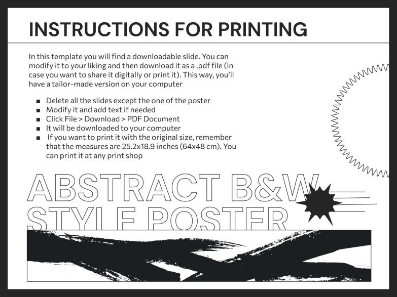 Abstract B&W Style Research Poster | Google Slides & PowerPoint