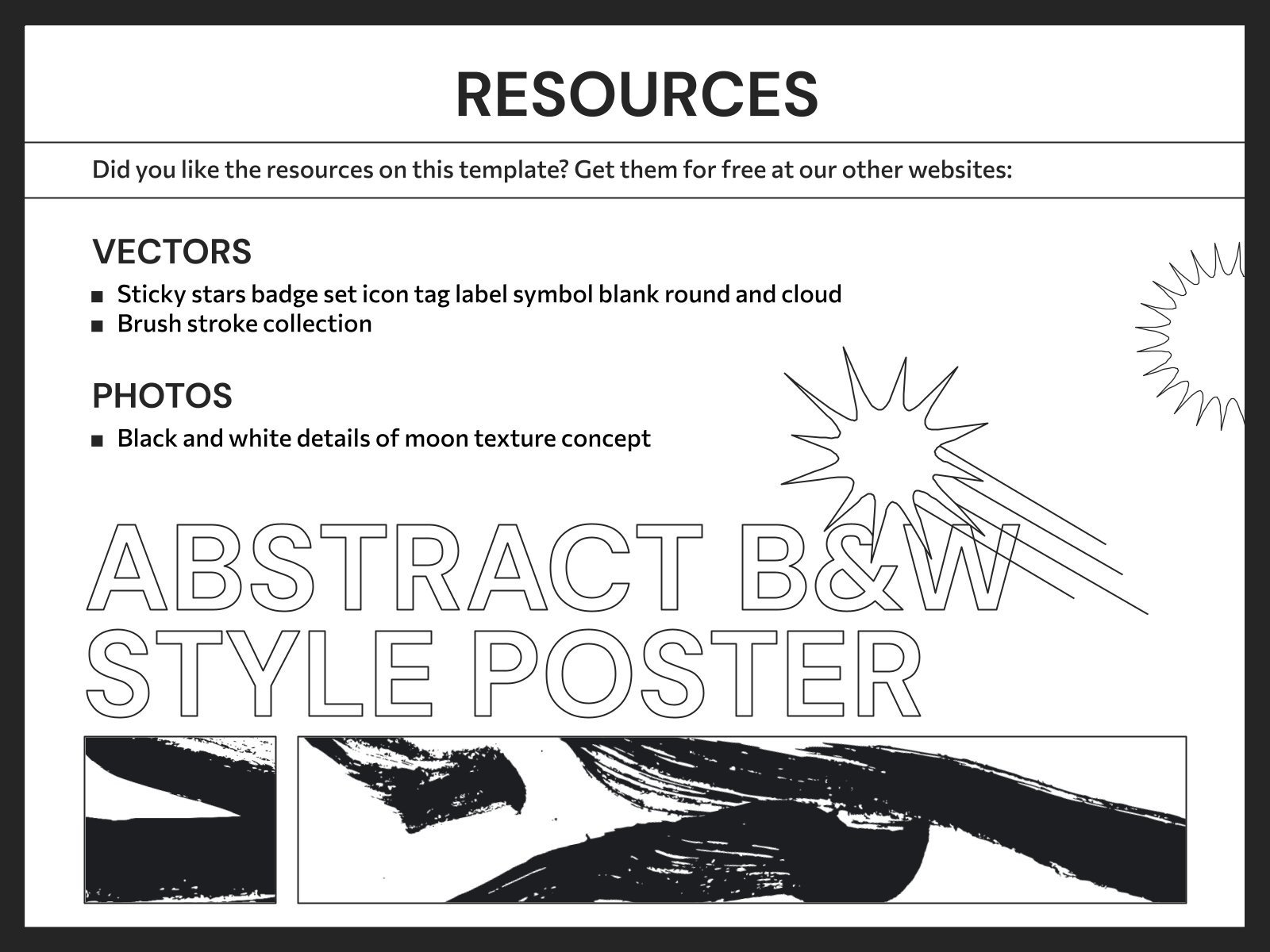 Abstract B&W Style Research Poster | Google Slides & PowerPoint