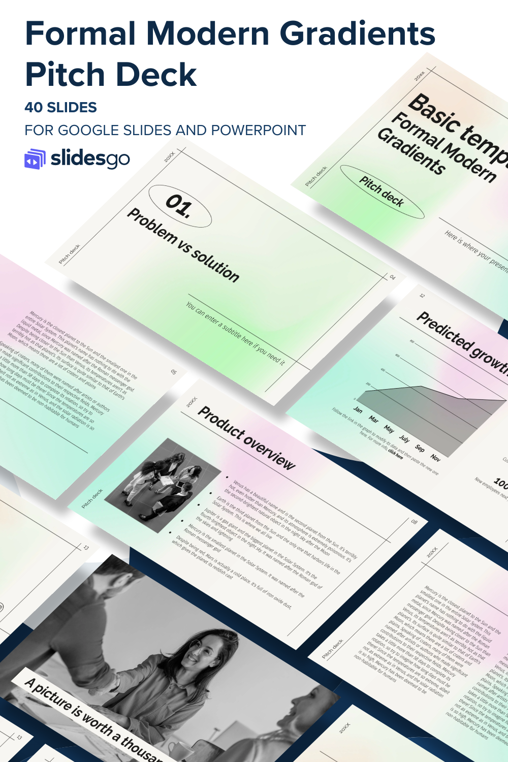 Basic Template: Formal Modern Gradients Pitch Deck