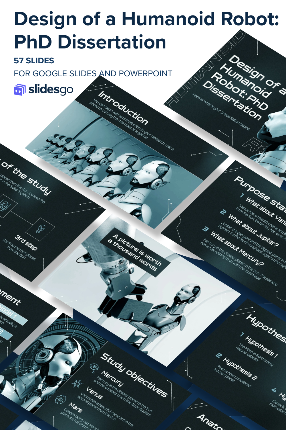 Design of a Humanoid Robot: Dissertation | Google Slides & PPT