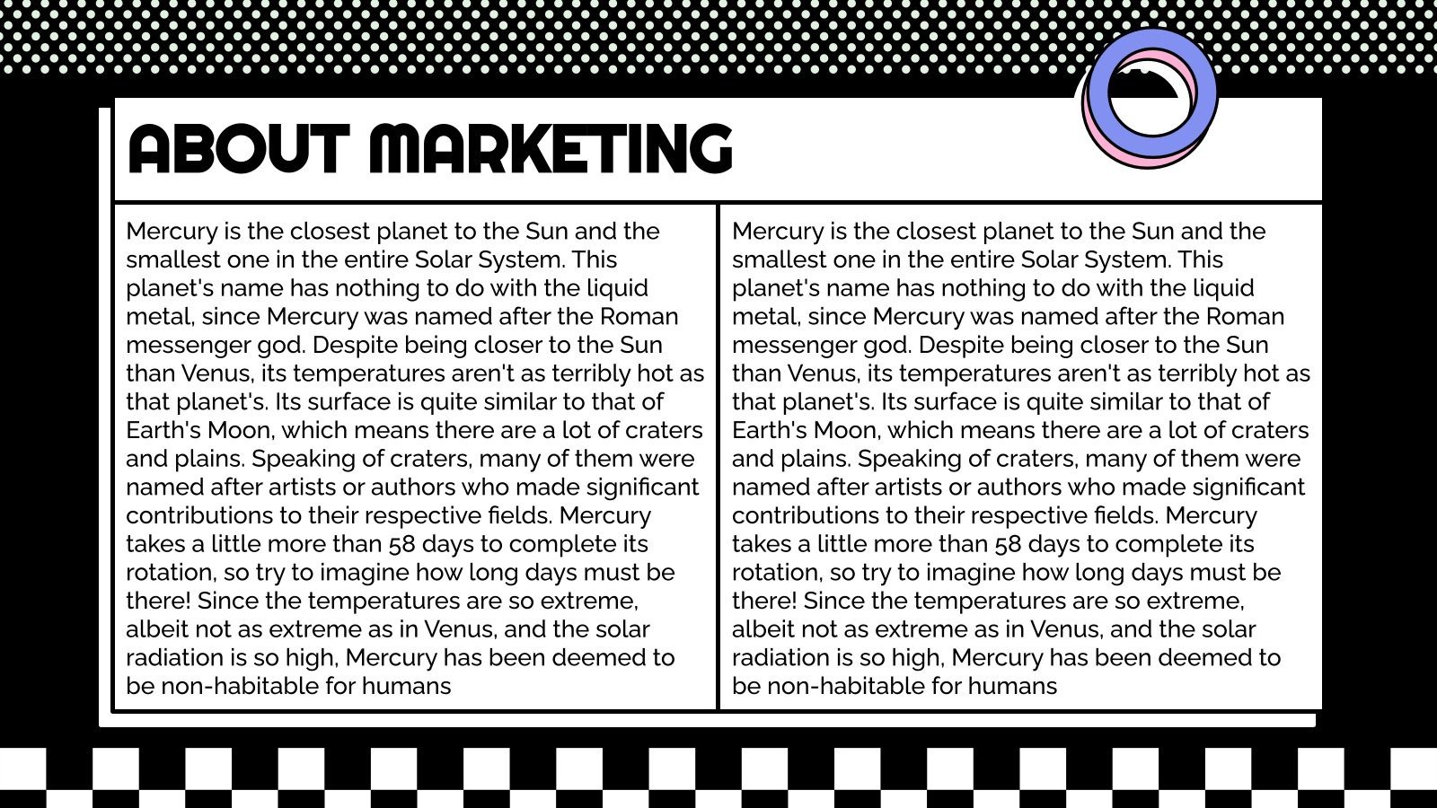 Retro Checker Style MK Campaign | Google Slides & PPT