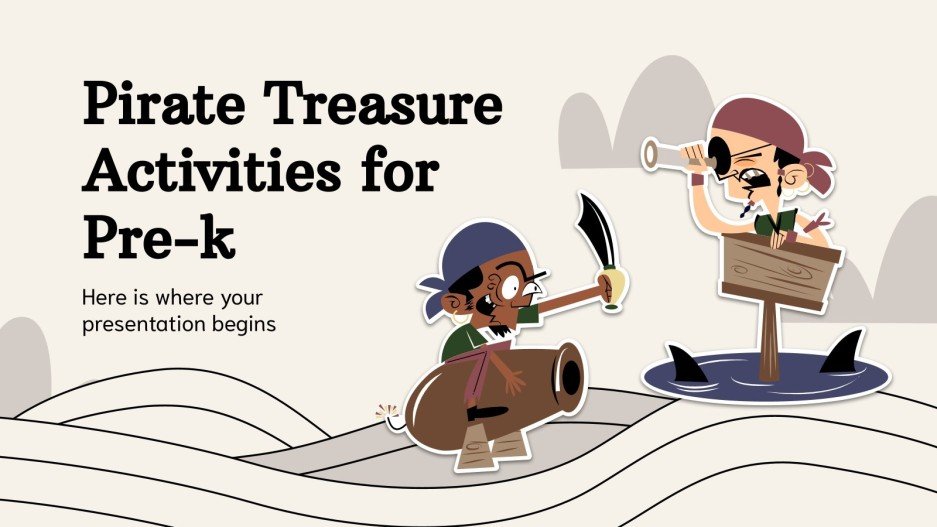 Google Slides and PowerPoint templates about pirates