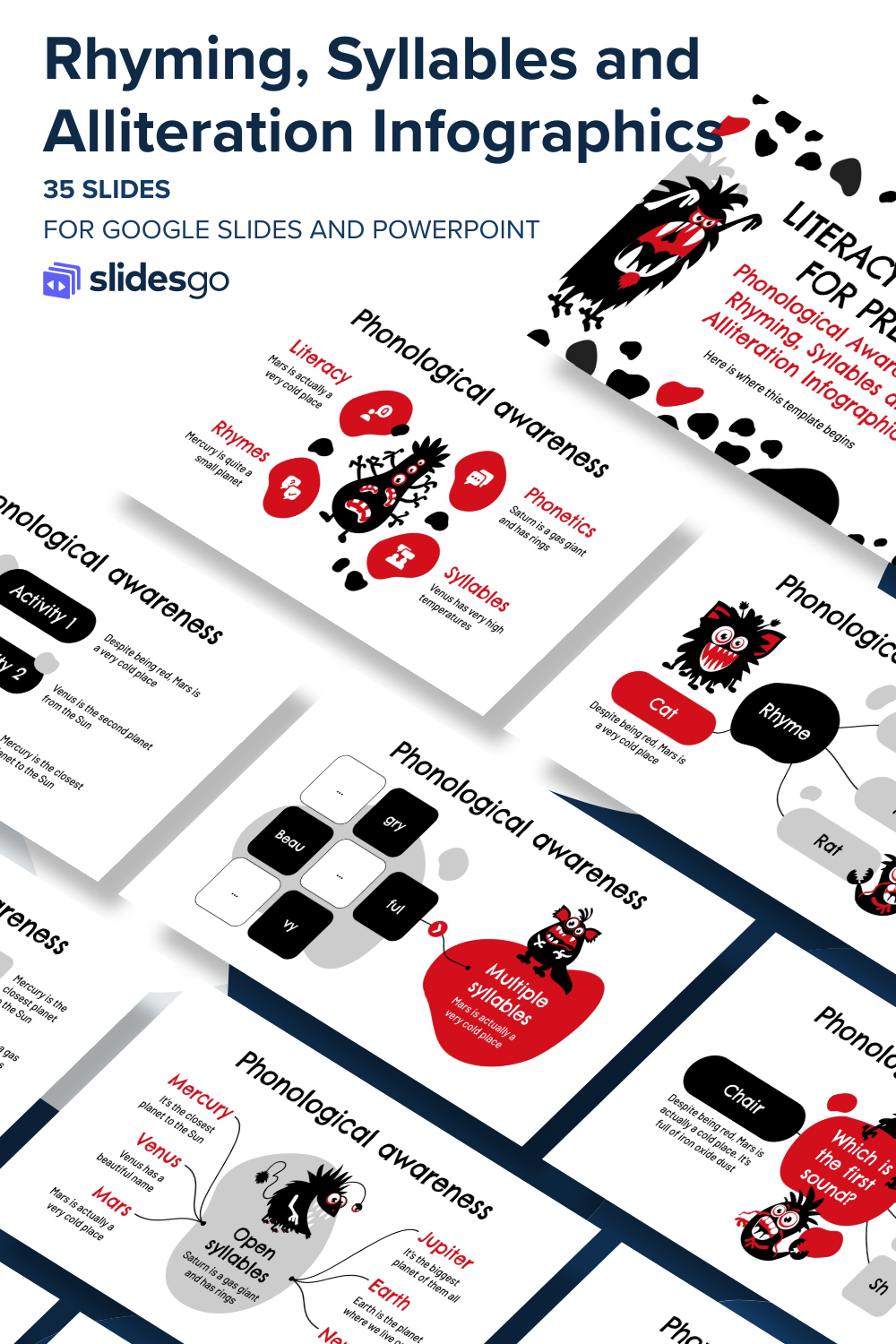 Rhyming, Syllables & Alliteration Infographics | Google Slides