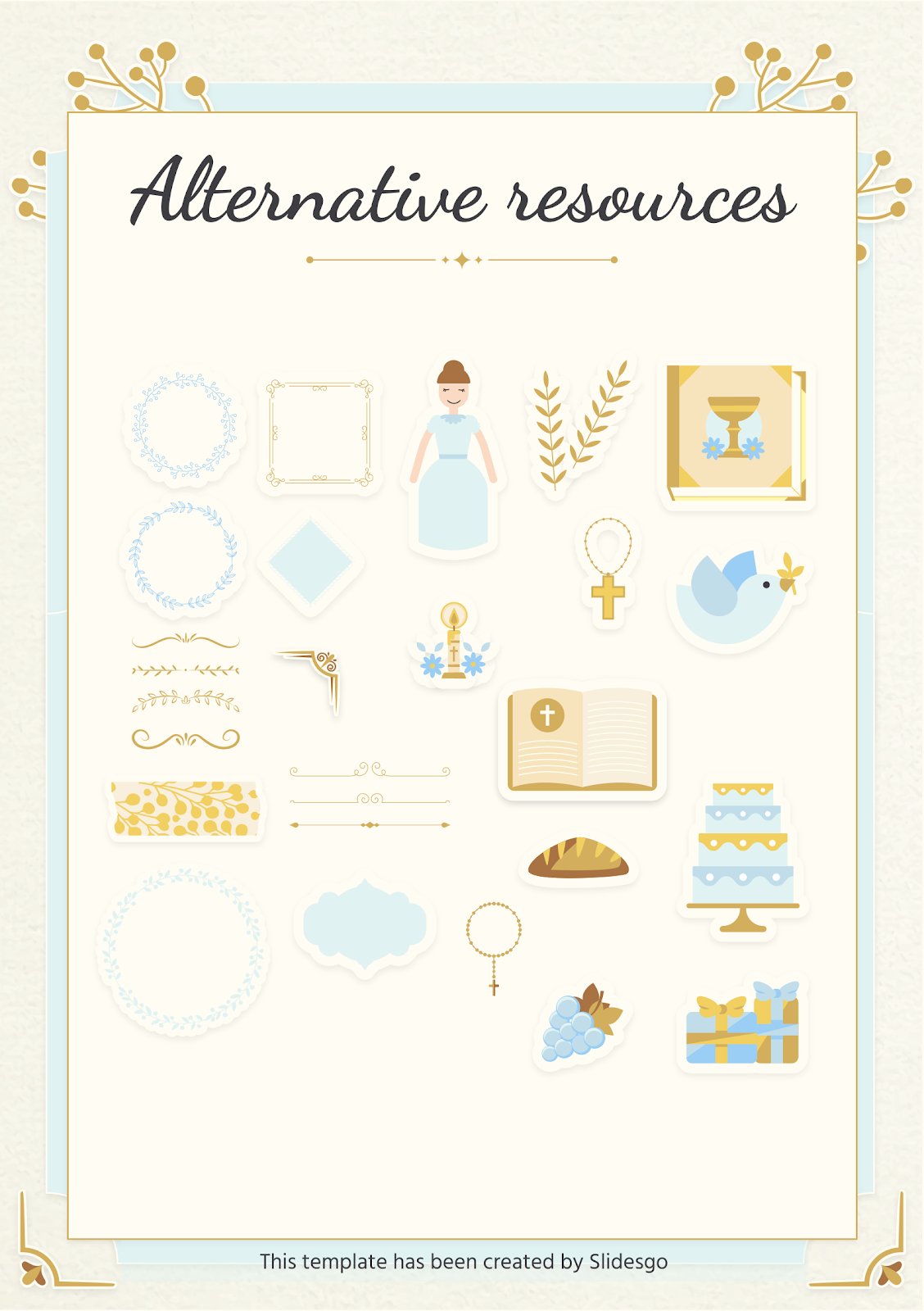 Holy Communion Invitations & Gift Cards | Google Slides & PPT